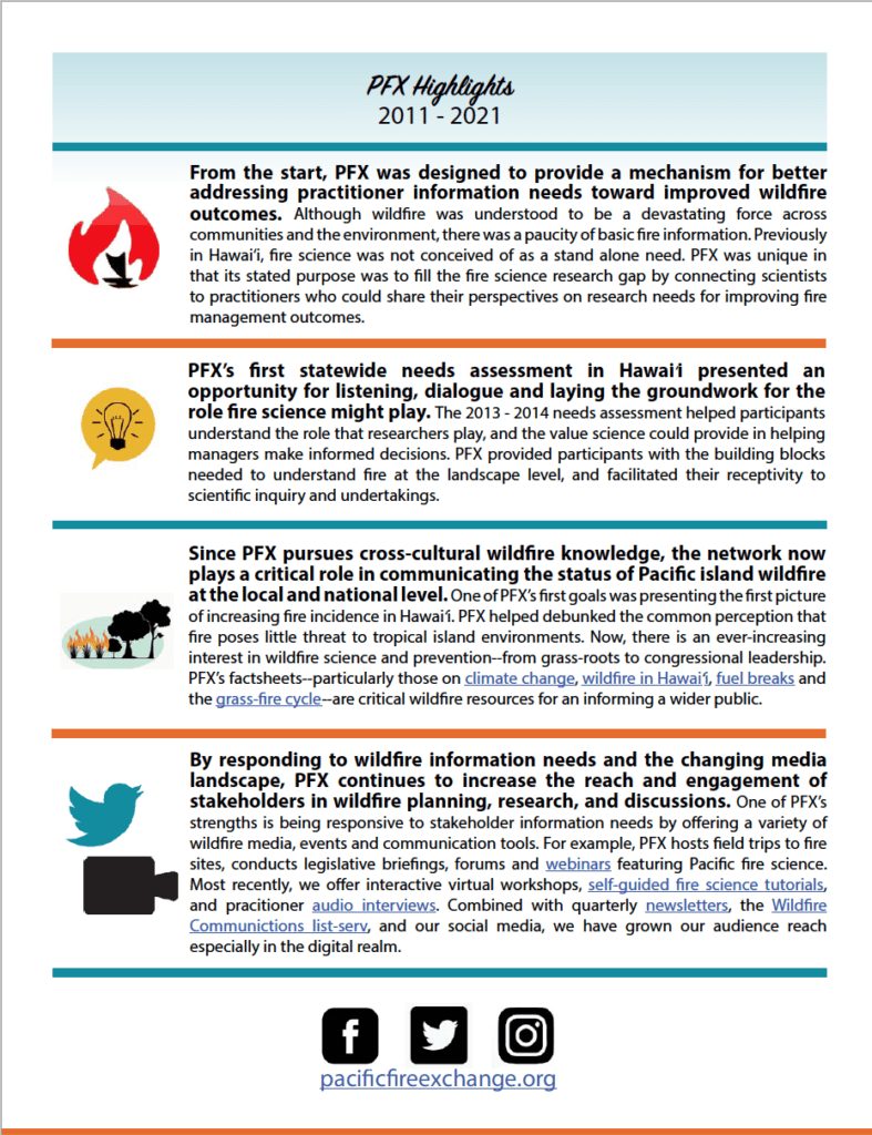 More Than A Decade of Serving the Pacific | Pacific Fire Exchange