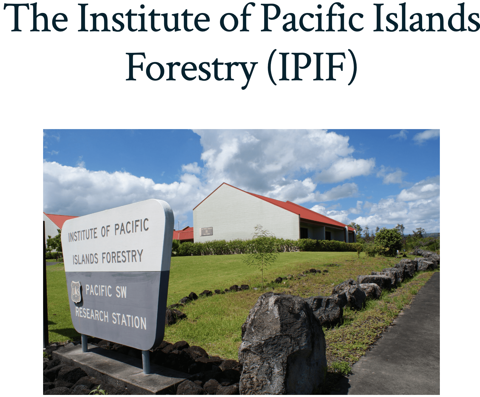 Presentation: Overview of the Pacific Islands Institute of Forestry ...